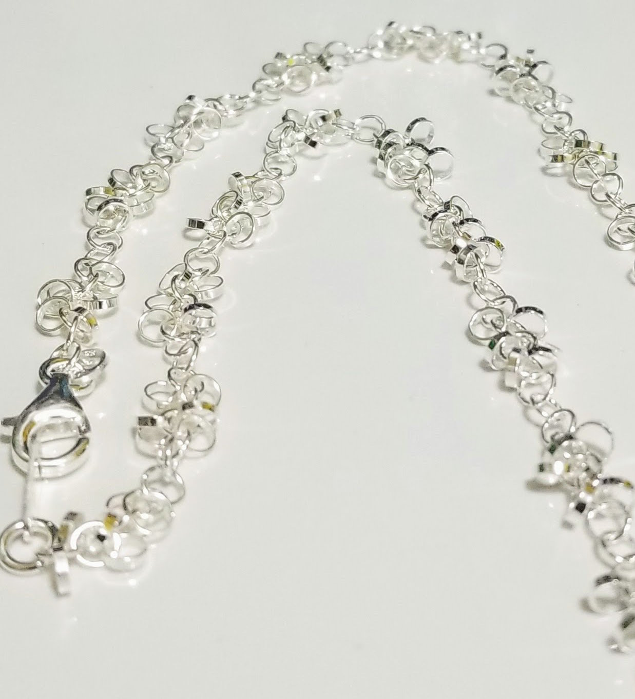 Sterling Silver Small Flat & Round Wire Ringlet Chain – Artful Gems ...