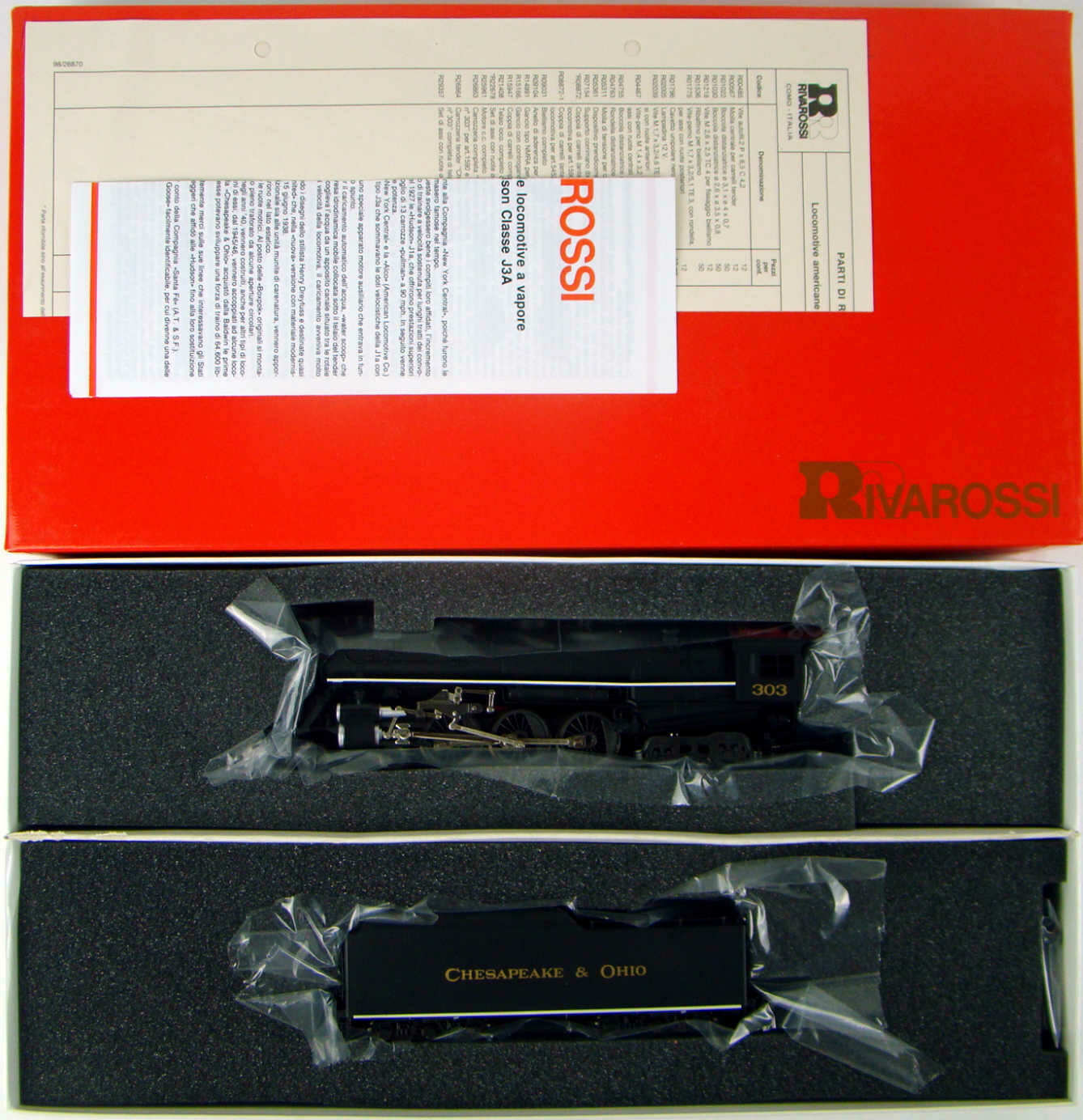 Rivarossi 5452 C&O Class L-2 4-6-4 Hudson Locomotive #303 HO Scale