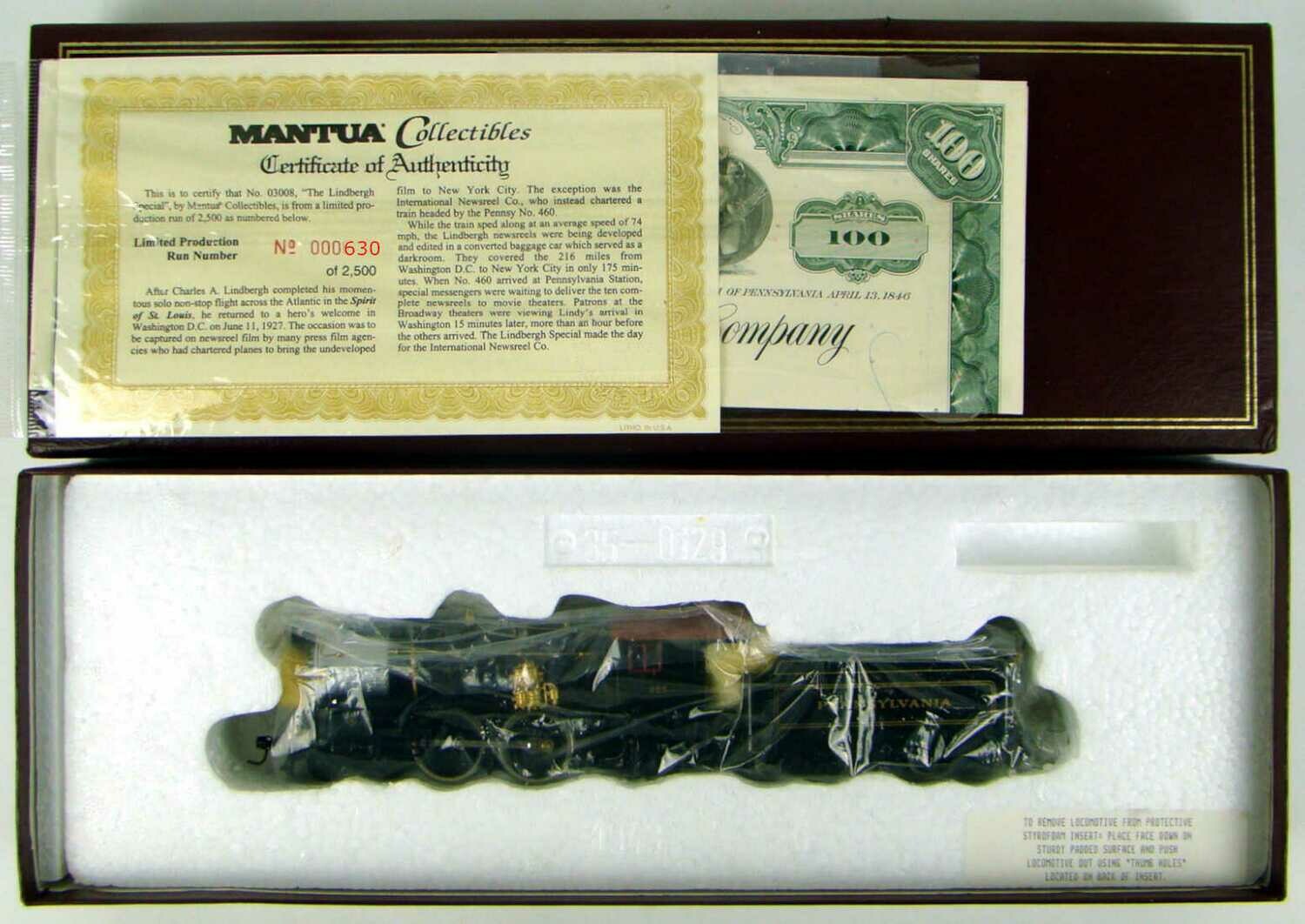 Mantua Collectibles 03008 "Lindbergh Special" Pennsy #460 E6 4-4-2 ...
