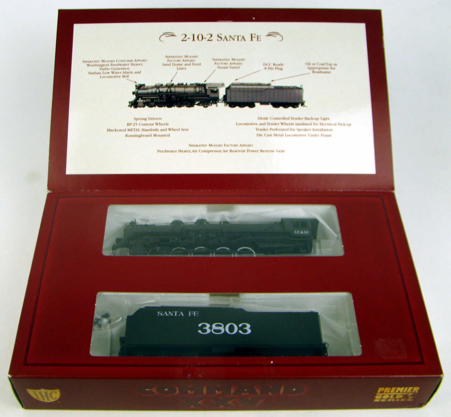 IHC 23400 Command XXV AT&SF Class 3800 2-10-2 "Santa Fe" Locomotive ...
