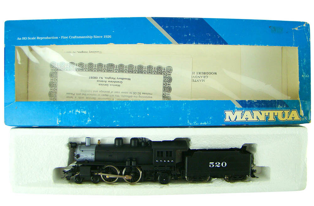Mantua 336-001 AT&SF Class 507 4-4-2 Atlantic Locomotive #520 HO Scale