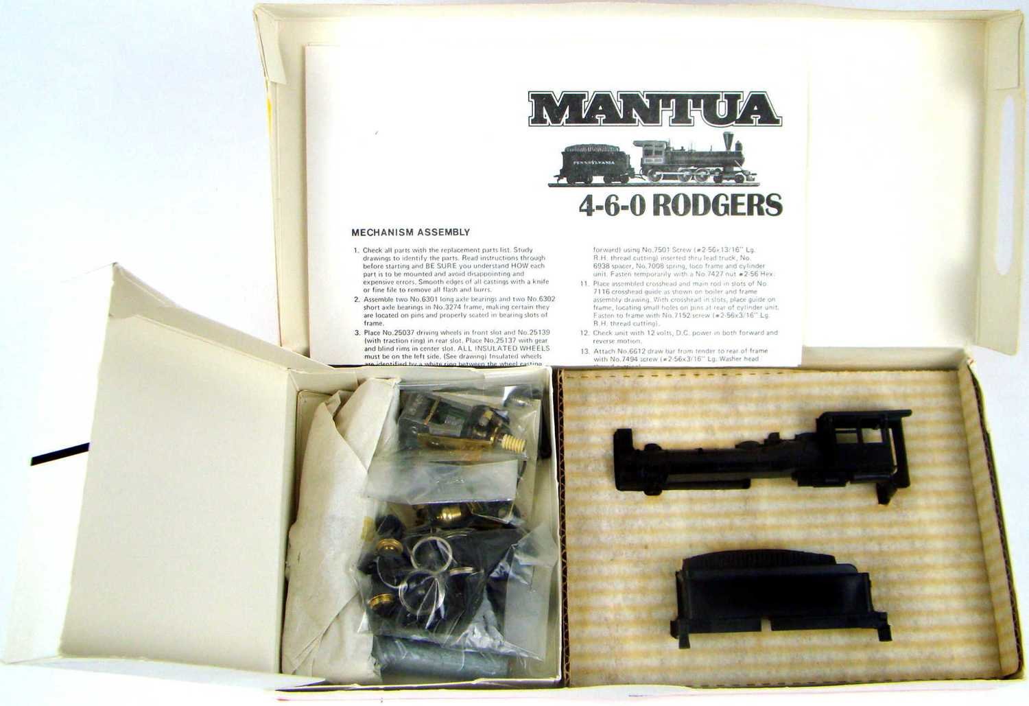 Mantua 509 1890 Rogers 4-6-0 Ten Wheeler Kit HO Scale
