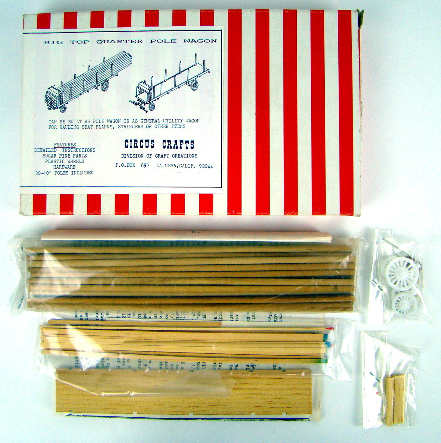MRCHQ Collectible O Scale Circus Craft CW-5 Quarter Pole Wagon Kit