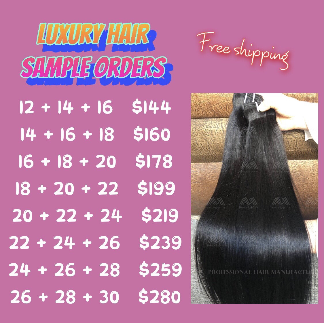 Luxury Hair 3 Bundles Sample Deals