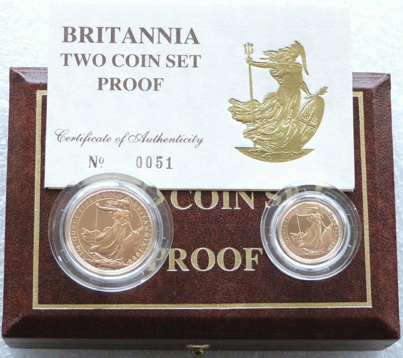 1989 Britannia £25 / £10 Gold Proof 2 Coin Set Box Coa