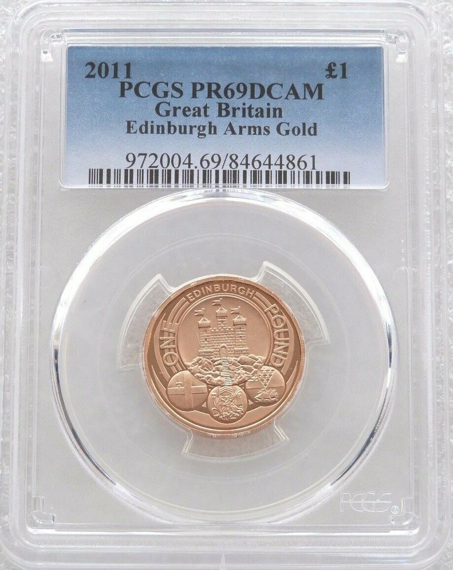 2011 Capital Cities of the UK Edinburgh £1 Gold Proof Coin PCGS PR69 DCAM
