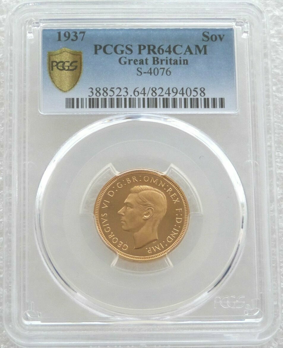 1937 George VI Coronation Full Sovereign Gold Proof Coin PCGS PR64 CAM