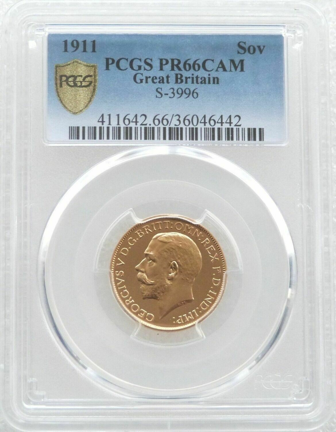 1911 George V Coronation Full Sovereign Gold Proof Coin PCGS PR66 CAM