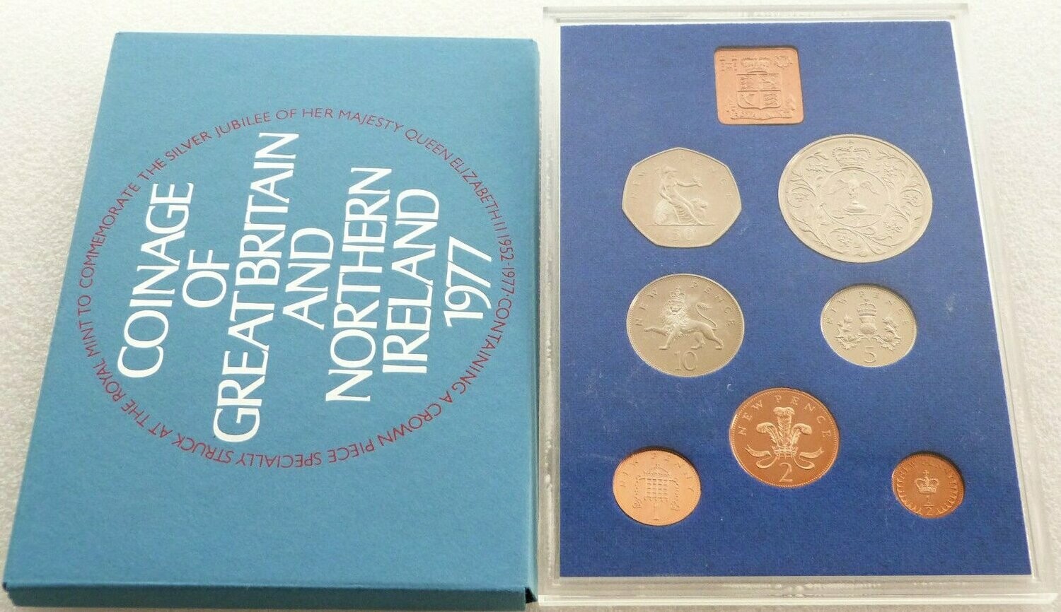 1977 Royal Mint Standard Silver Jubilee Proof 7 Coin Set