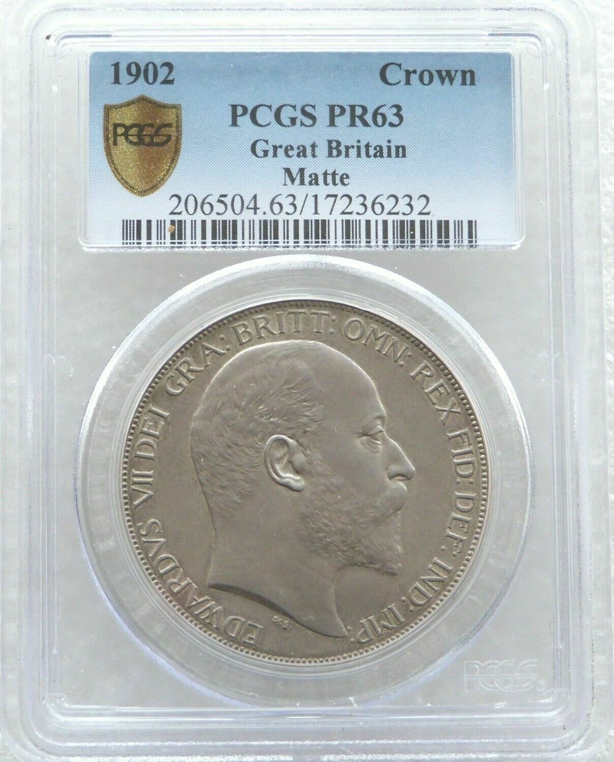 1902 Edward VII Coronation Crown Silver Matte Proof Coin PCGS PR63