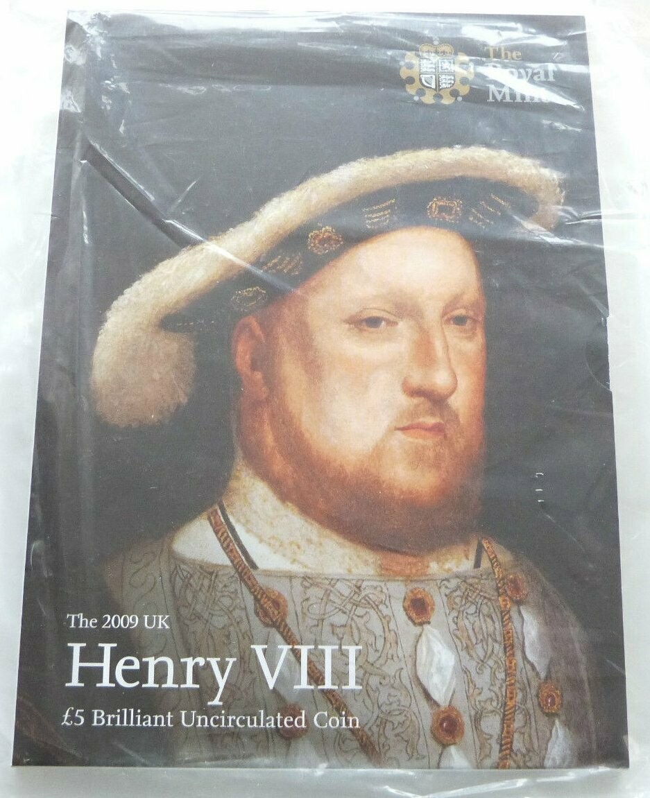 2009 King Henry VIII Accession £5 Brilliant Uncirculated Coin Pack Sealed