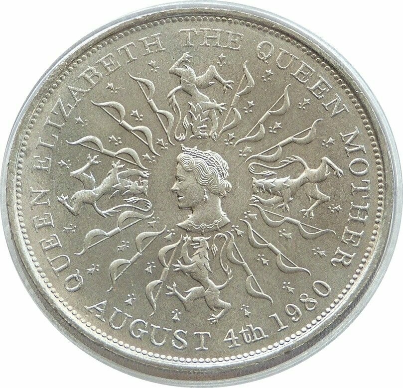 1980 Queen Mother 80th Birthday 25p Commemorative Crown Coin