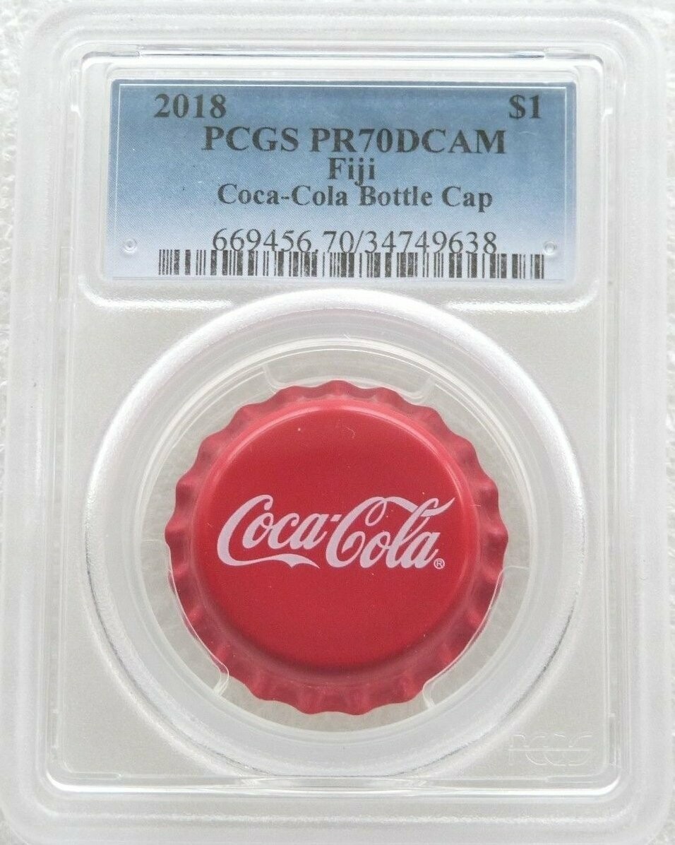 2018 Fiji Coca-Cola Coke Bottle Cap Colour $1 Silver Proof Coin PCGS ...