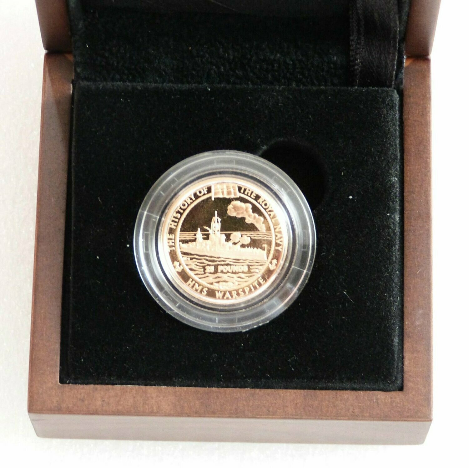 2005 Alderney History Royal Navy HMS Warspite £25 Gold Proof Coin