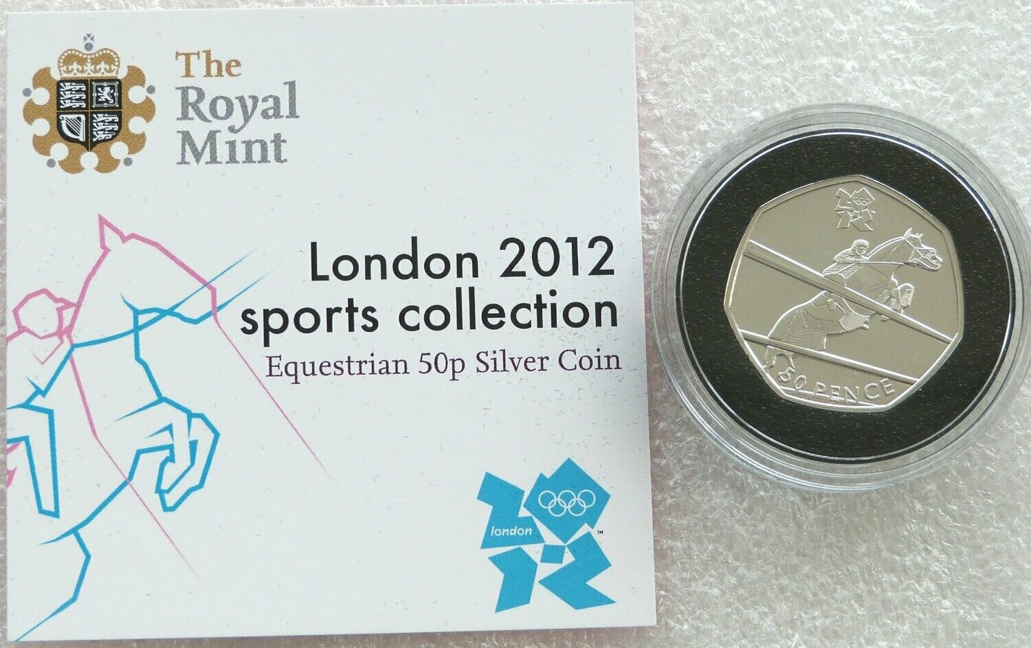 2011 London Olympic 2012 Sports Collection Equestrian 50p Silver Coin Coa