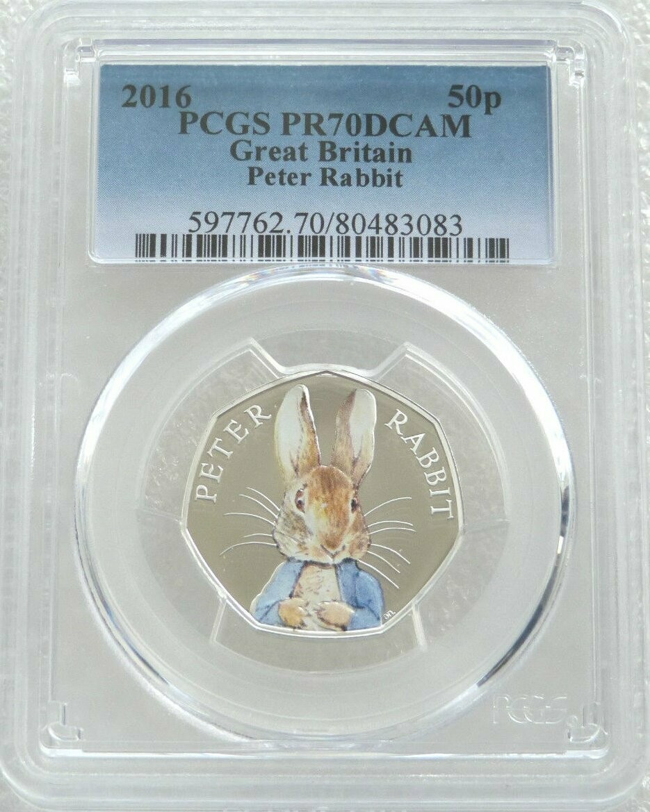 2016 Peter Rabbit 50p Silver Proof Coin PCGS PR70 DCAM