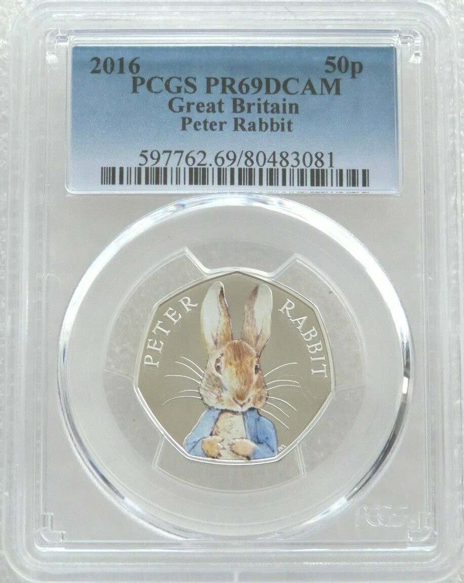 2016 Peter Rabbit 50p Silver Proof Coin PCGS PR69 DCAM