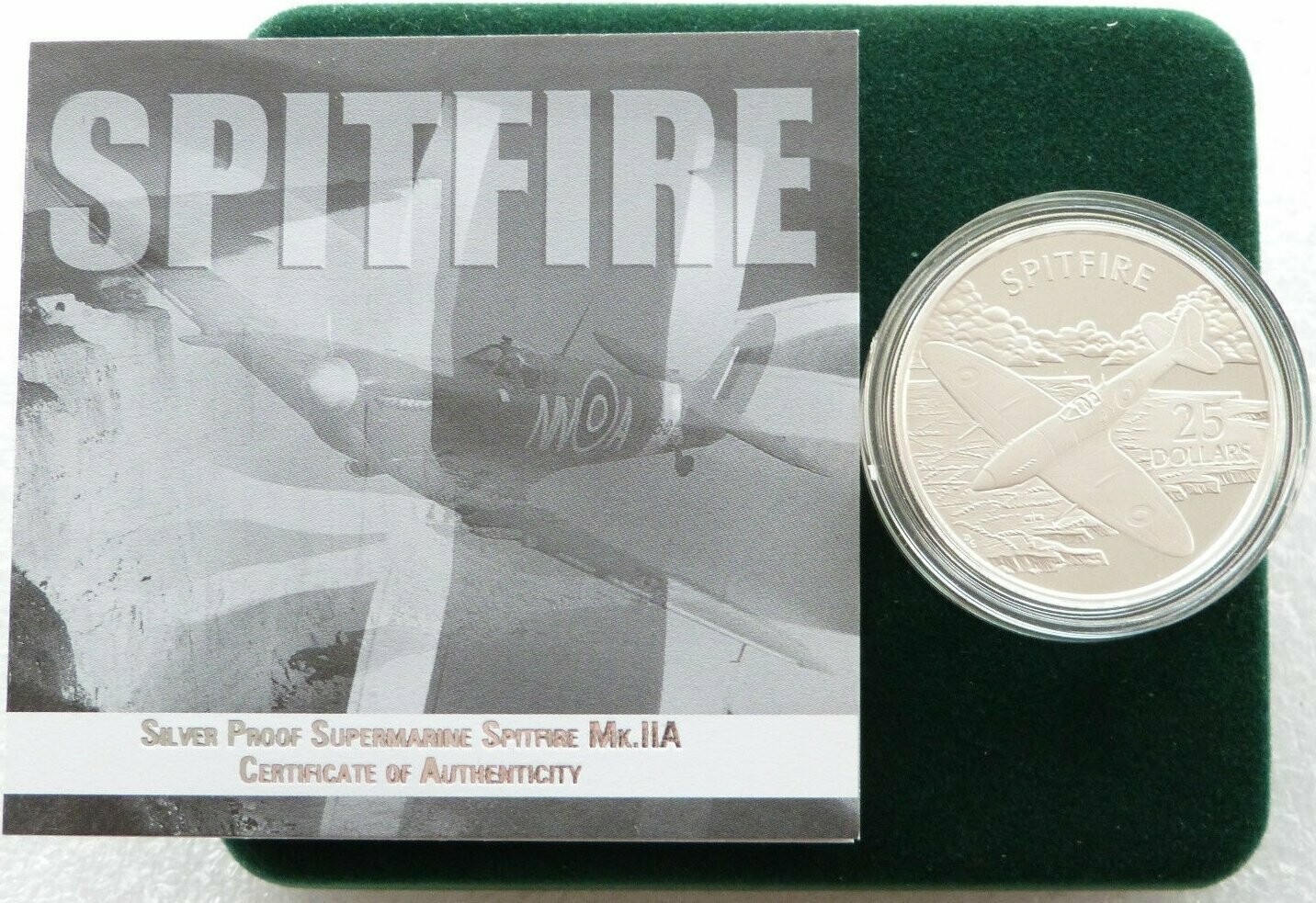 2003 Solomon Islands Powered Flight Spitfire $25 Silver Proof 1oz Coin ...