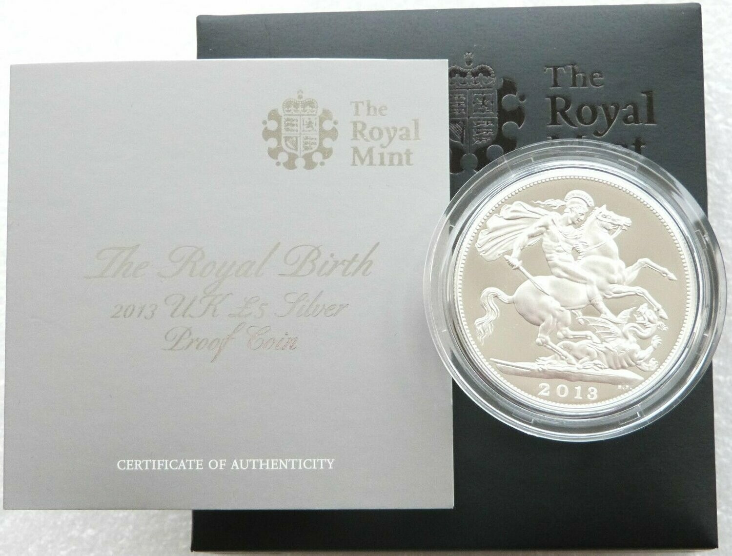 2013 Prince George Royal Birth St George and the Dragon £5 Silver Proof ...