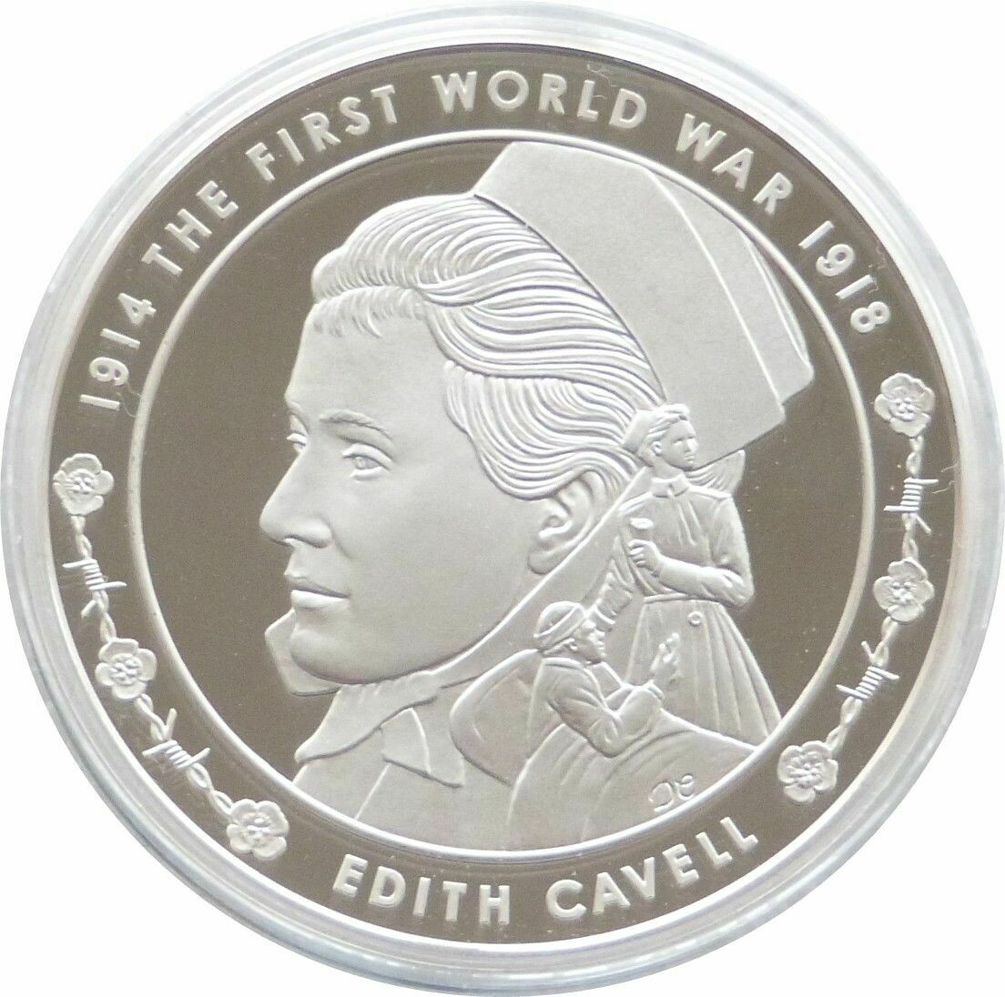 2015 First World War Edith Cavell £5 Silver Proof Coin Box Coa