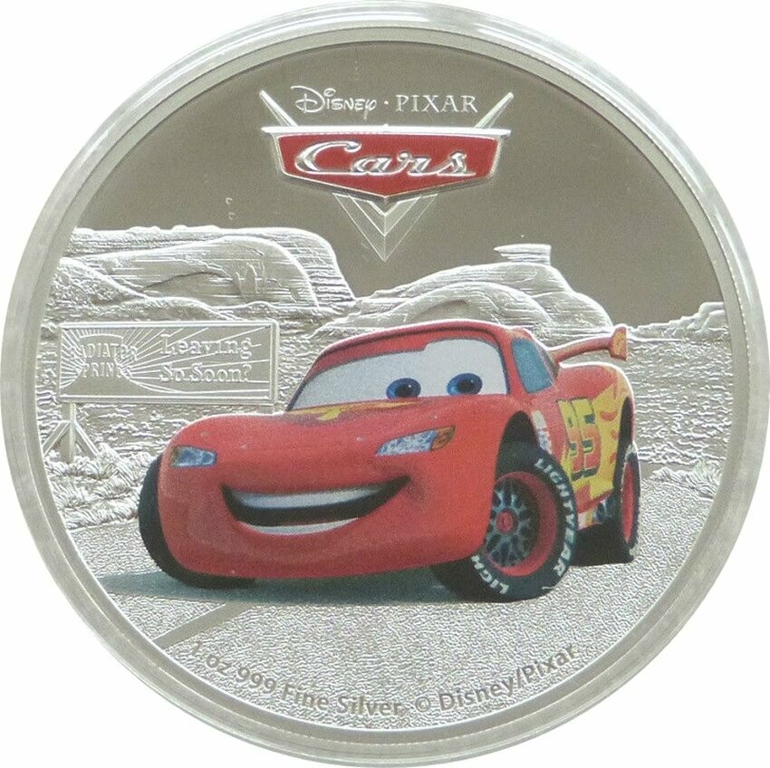 2017 Niue Disney Pixar Cars Lightning McQueen $2 Silver Proof 1oz Coin ...