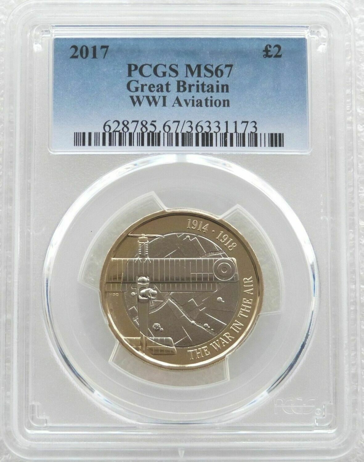 2017 First World War Aviation £2 Brilliant Uncirculated Coin PCGS MS67