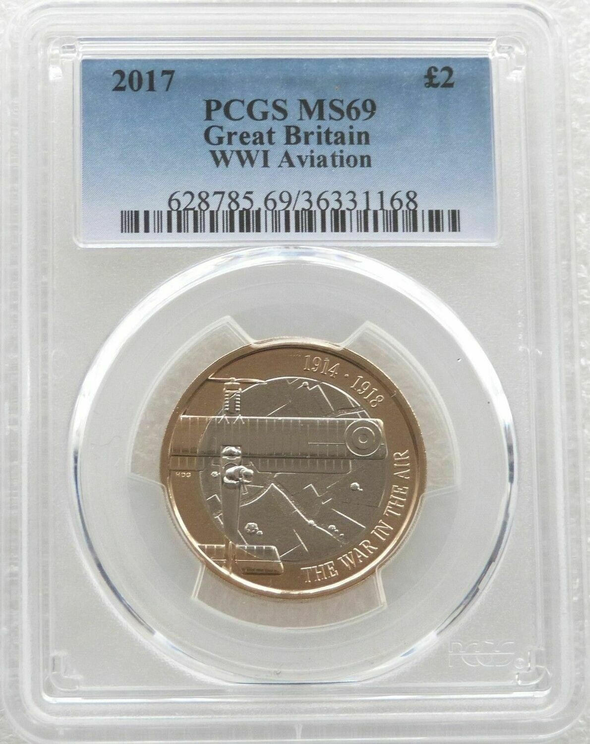 2017 First World War Aviation £2 Brilliant Uncirculated Coin PCGS MS69