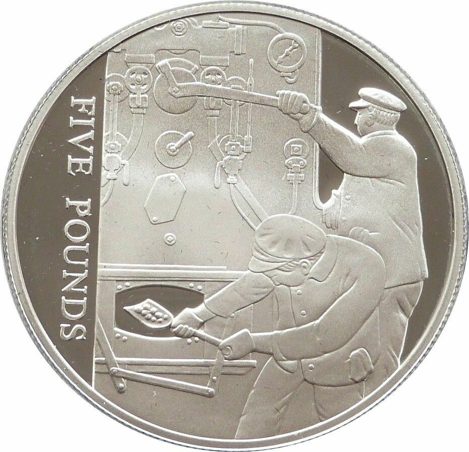 2004 Jersey Golden Age of Steam Driver and Fireman £5 Silver Proof Coin