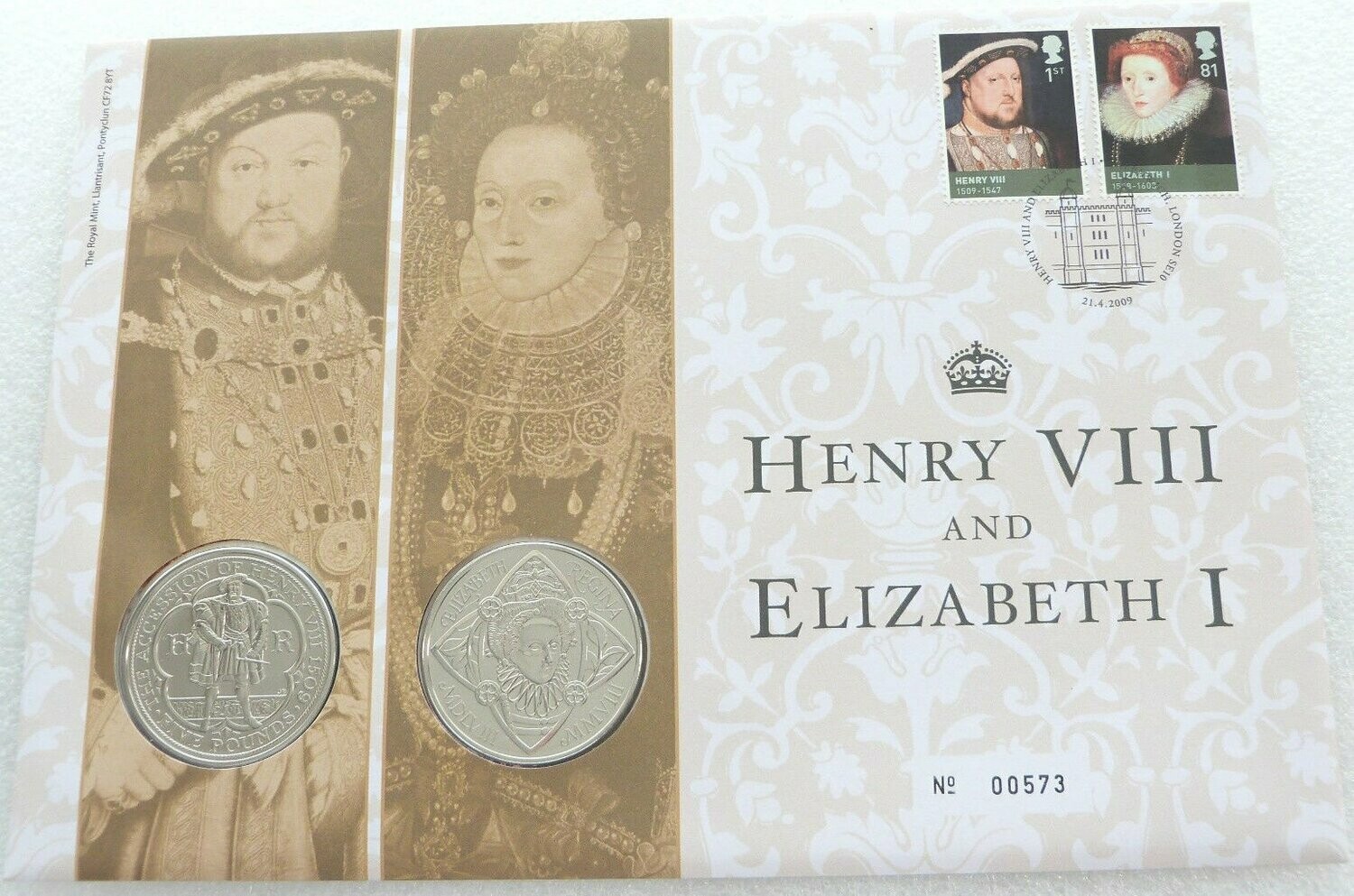 2009 King Henry VIII Elizabeth I £5 Brilliant Uncirculated Coin Set ...