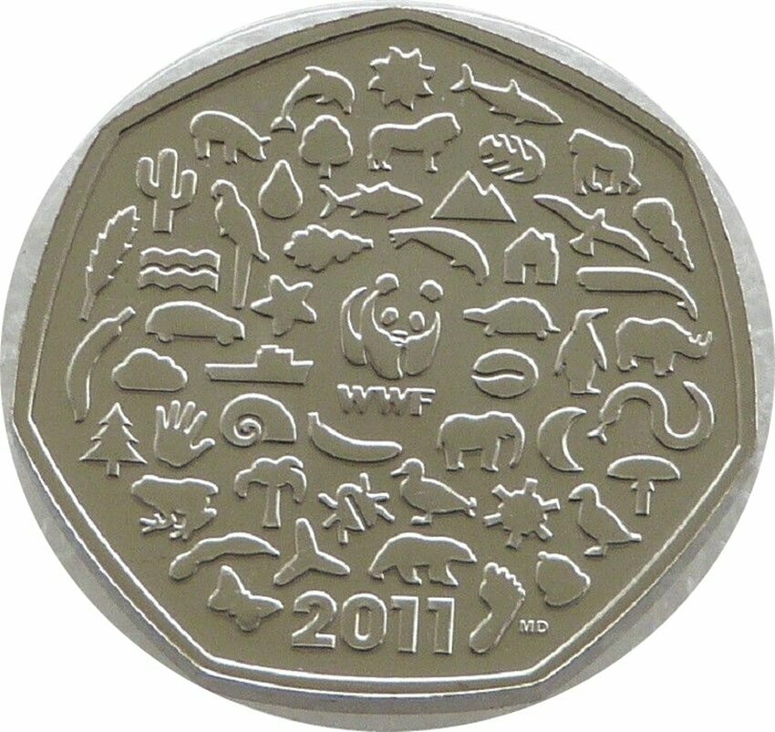 2011 World Wildlife Fund WWF 50p Brilliant Uncirculated Coin