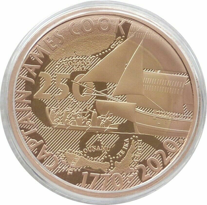 2020 Captain Cook £2 Gold Proof Coin Box Coa