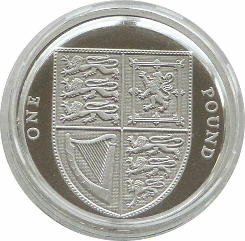 2015 Royal Shield of Arms £1 Platinum Proof Coin Fifth Portrait ...