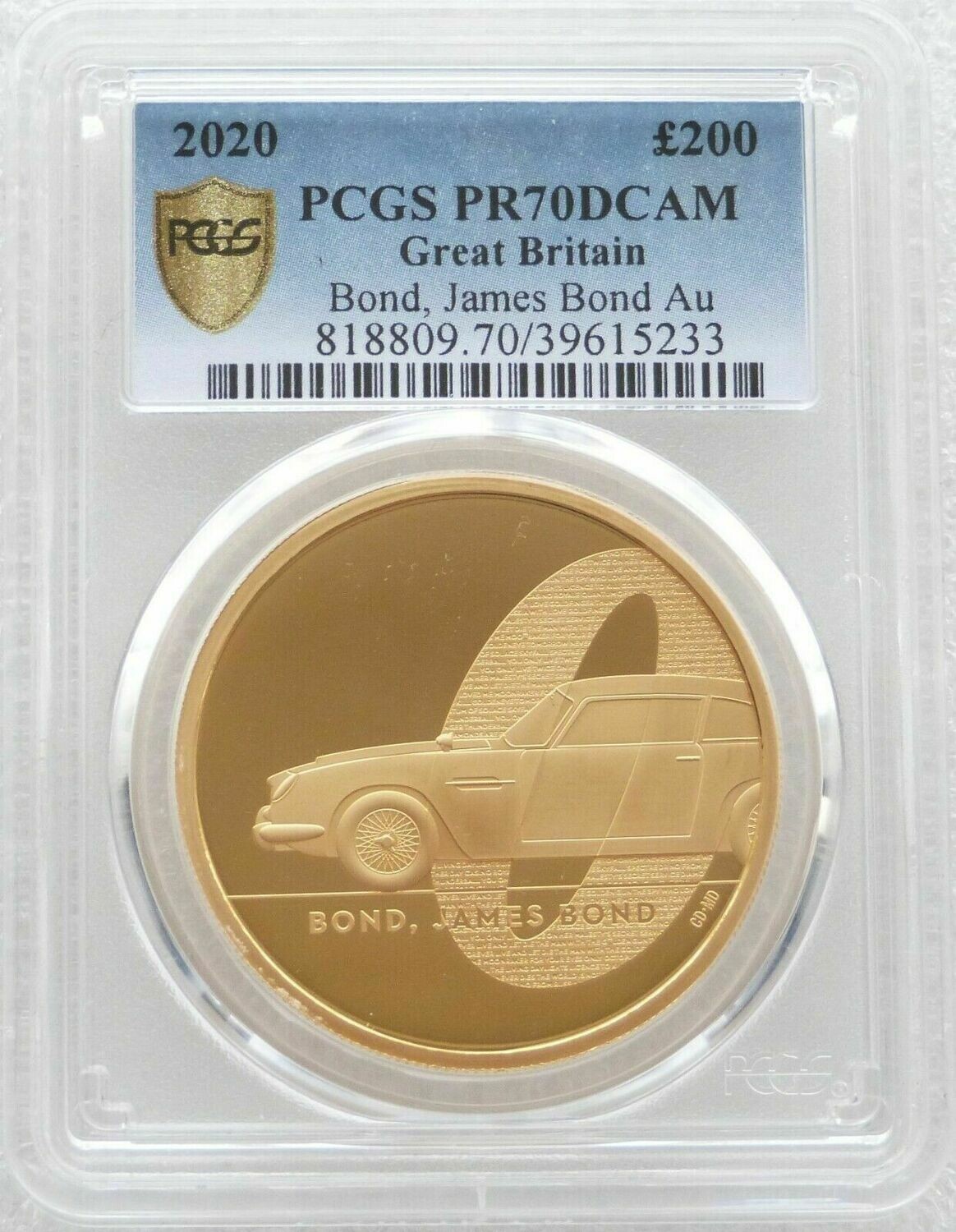 2020 James Bond 007 £200 Gold Proof 2oz Coin PCGS PR70 DCAM