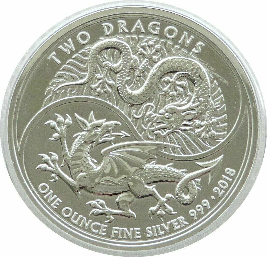 2018 Two Dragons £2 Silver Bullion 1oz Coin