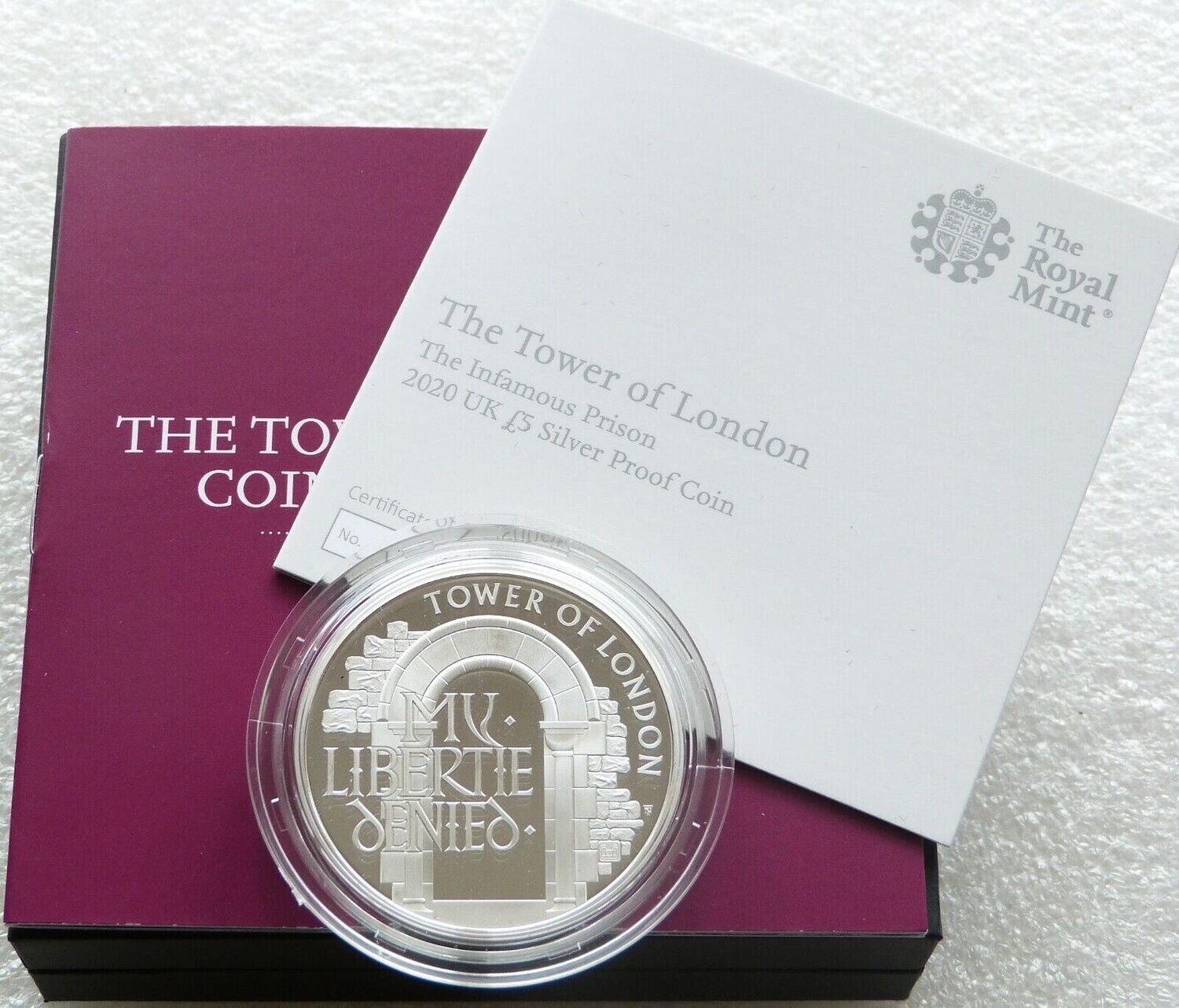 2020 Tower of London Infamous Prison £5 Silver Proof Coin Box Coa