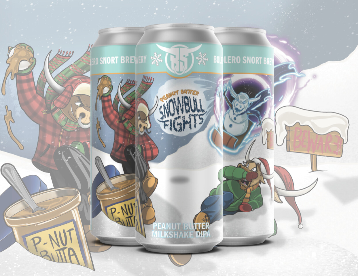 Peanut Butter Snowbull Fights 4pk