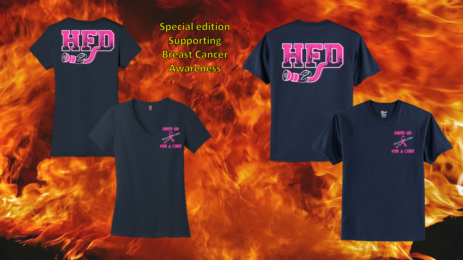 Houston Fire Department Breast Cancer Awareness Shirt