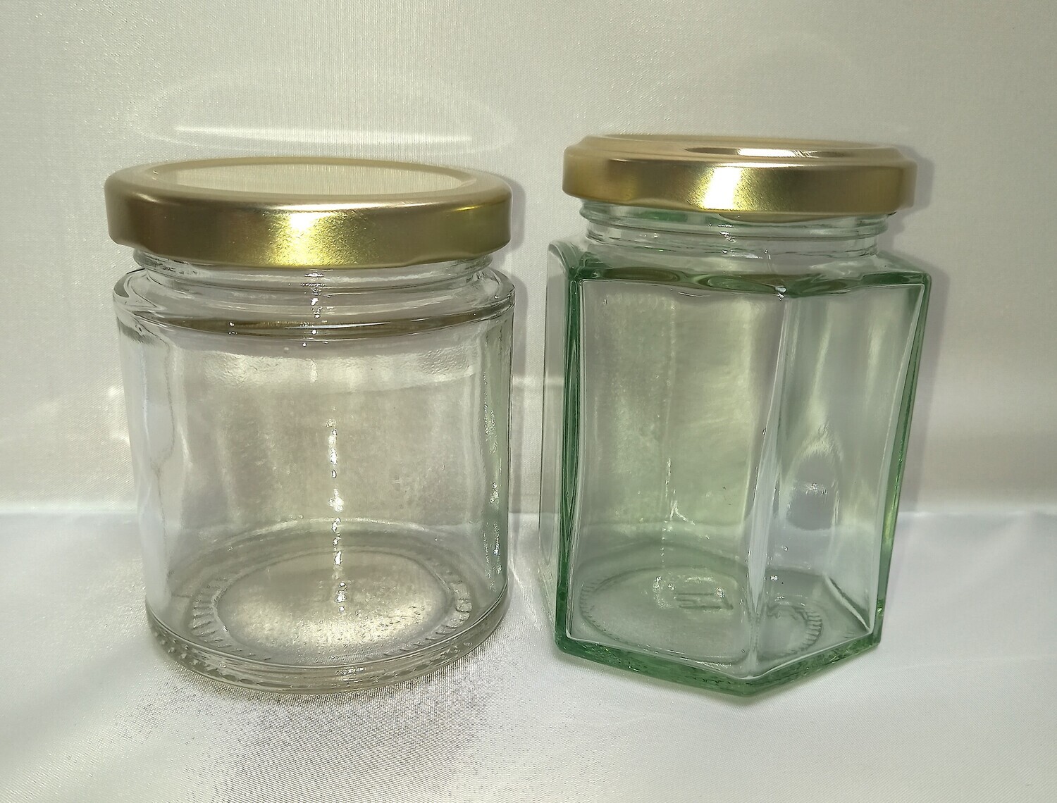 Glass Jars Mixed Pack - 36 x 8oz/190ml Hexagonal jars and 32 x 8oz/190ml Round jars with lids ...
