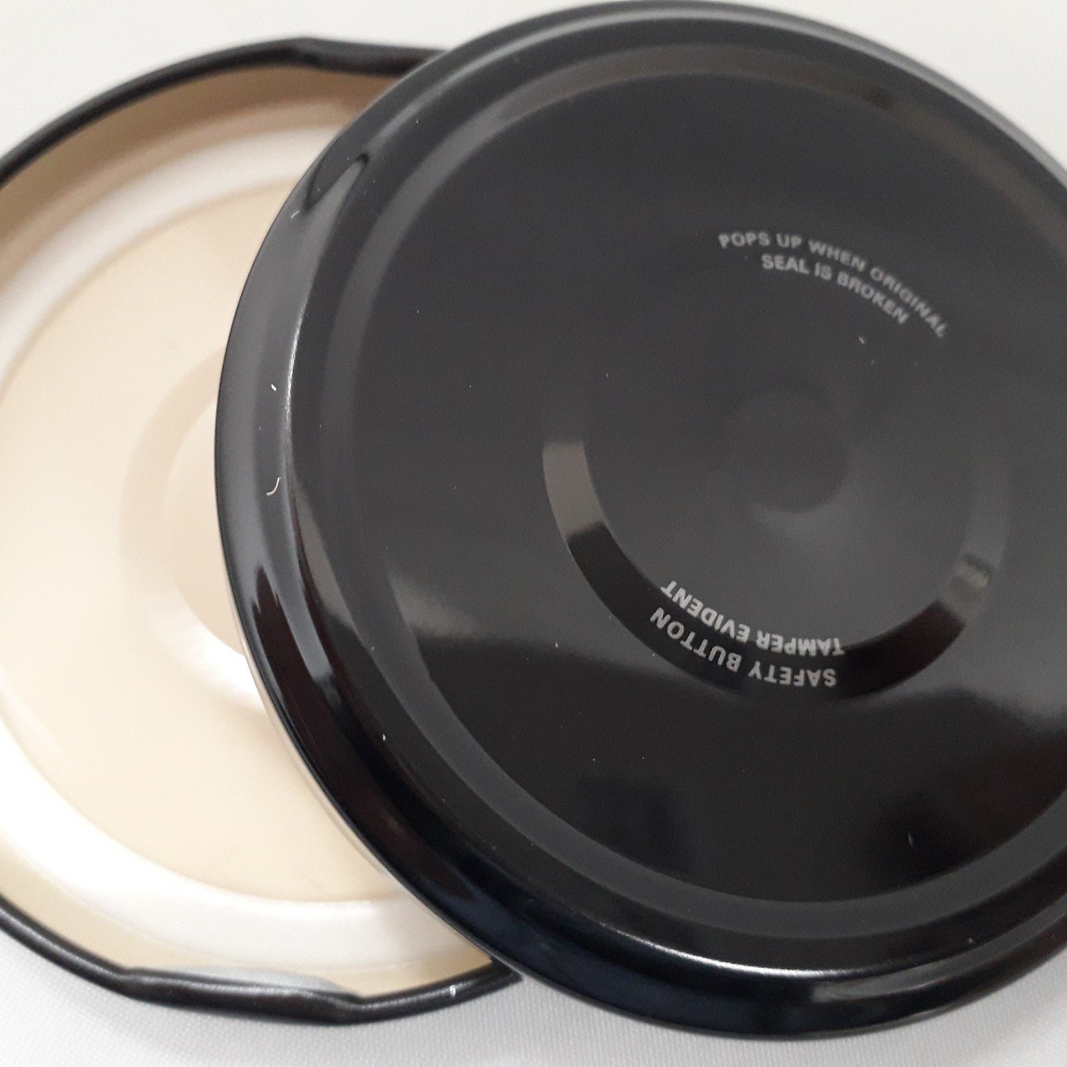 70mm Black Button Lids with Silver/White Lettering - Lids & Caps - The ...