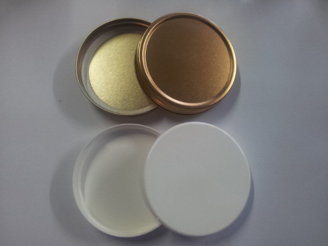 Gold (Metal) or White (Plastic) screw thread lids for 1lb Honey Jars ...