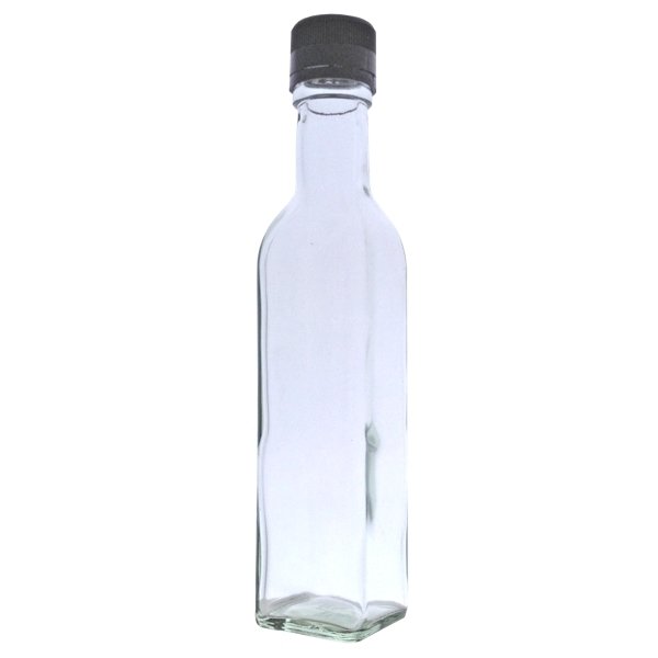 Glass Bottles Square 500ml Oil Sauce Marasca Bottles with Black 31.5mm ...
