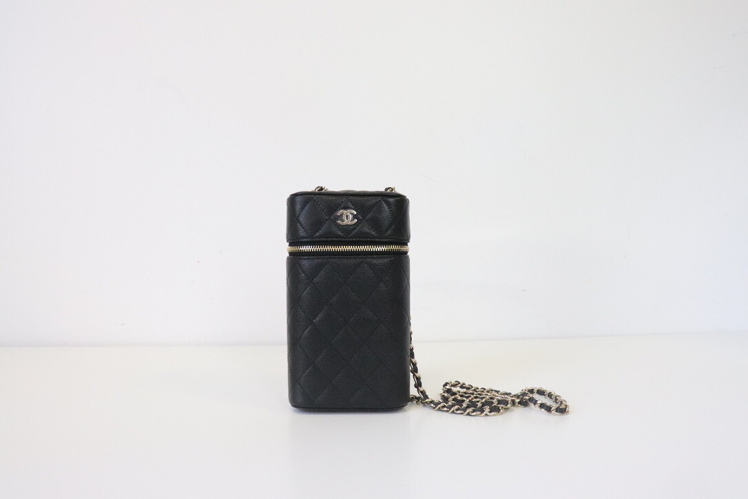 Chanel Phone Case, Black Caviar Leather, Gold Hardware, New in Box ...