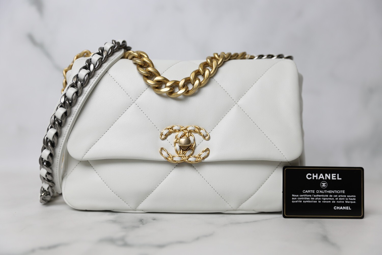 Chanel 19 Classic Small White, New in Box WA001 - Julia Rose Boston | Shop