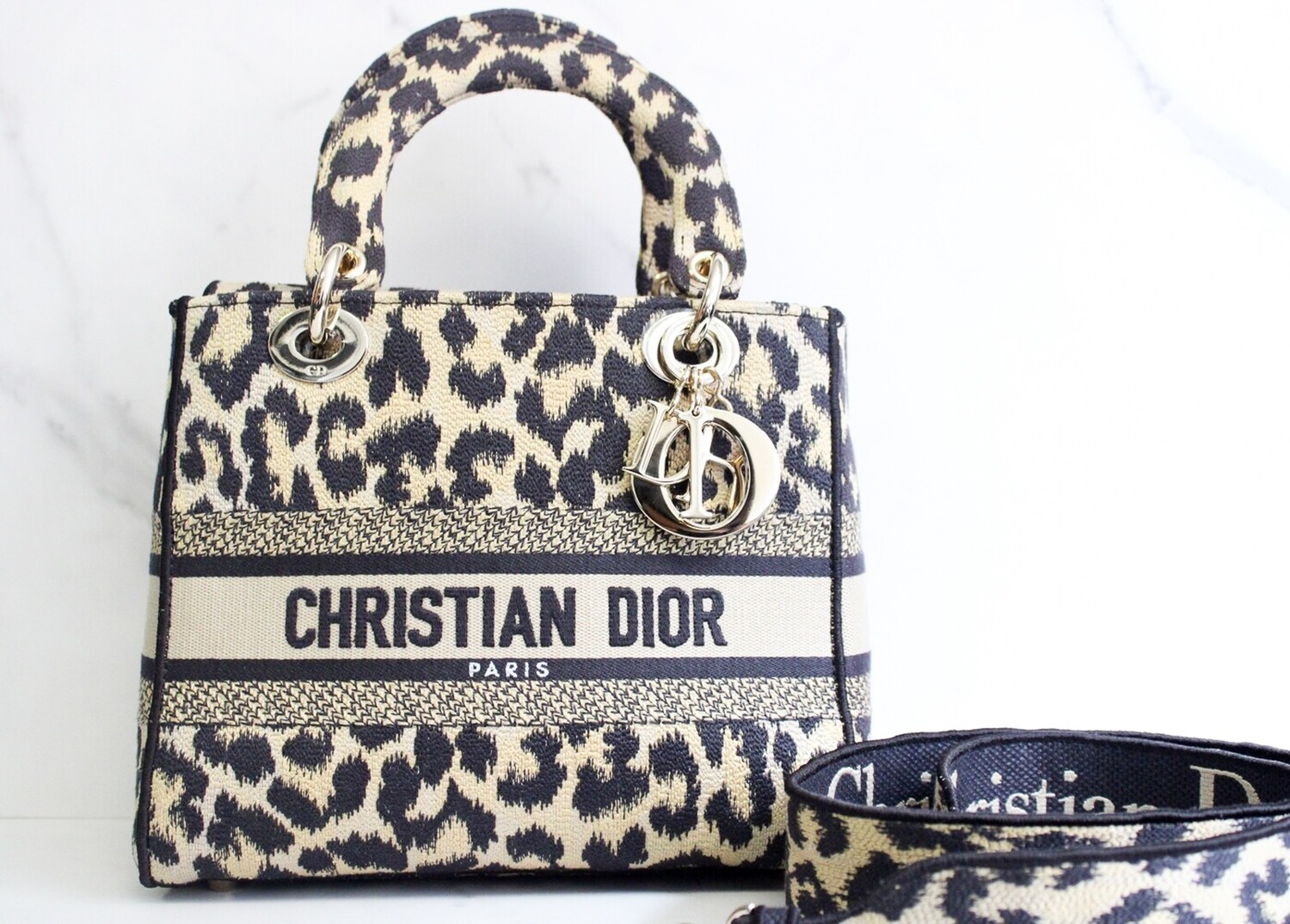 Christian Dior Lady Dior, Medium, Leopard Print, New in Dustbag - Julia ...