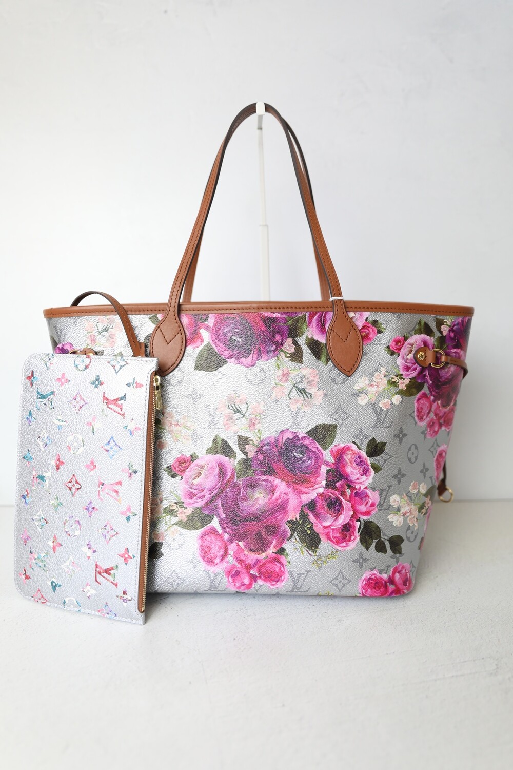 Louis Vuitton Neverfull MM Set, Garden Pink and Silver, As New in ...