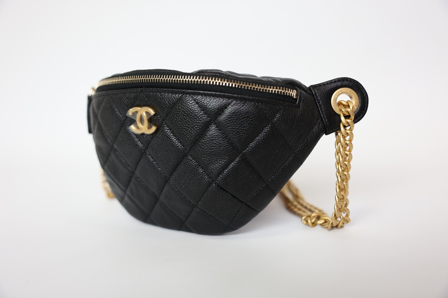 Chanel Waist Bag Sweetheart, Black Caviar Leather With Gold Hardware ...