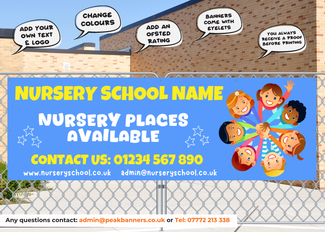 Nursery Places Banner Made From Heavy Duty Vinyl – Open Business As ...