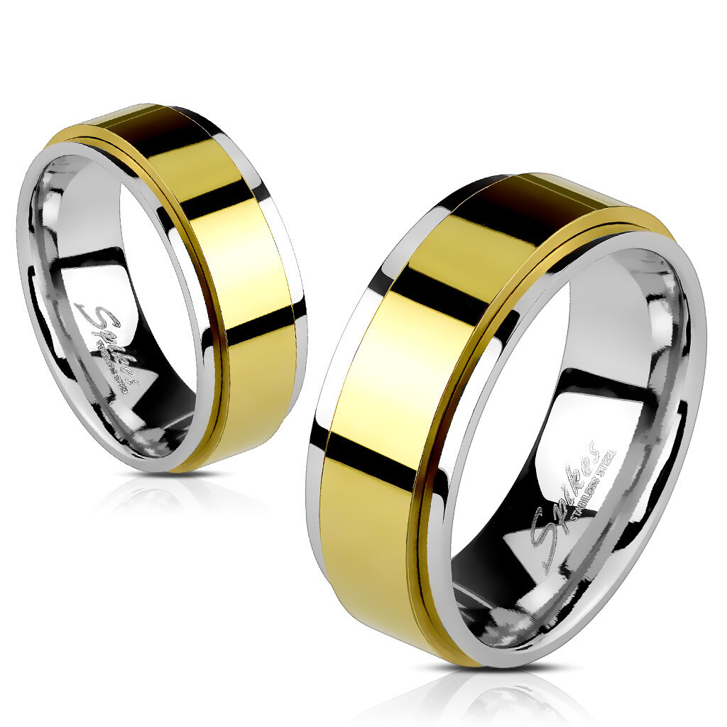 316L GOLD IP SPINNER RING
