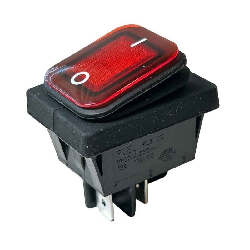 Waterproof Illuminated Rocker Switch - RED