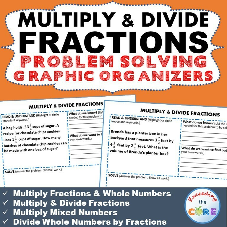 MULTIPLY AND DIVIDE FRACTIONS Word Problems with Graphic Organizer